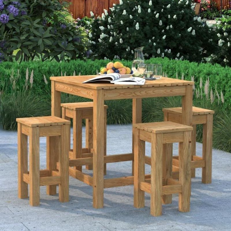 Aron Wooden Bar Set in Brown