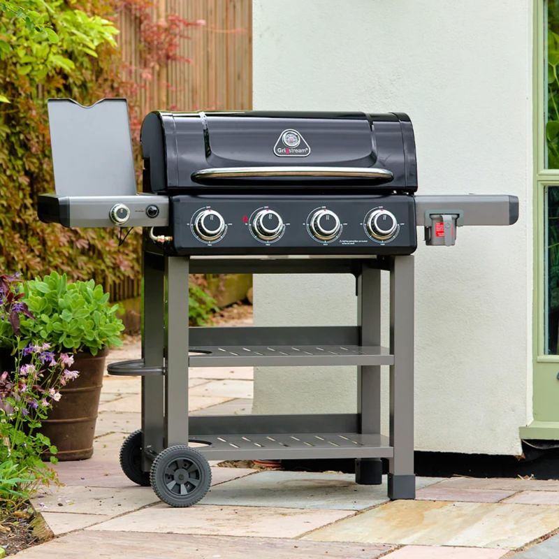 Grillstream Carbon 4 Burner BBQ with Side Burner - Black