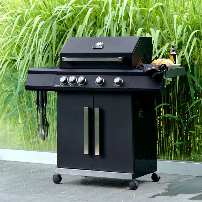 Grillstream Stealth 4 Burner BBQ with Side Burner - Matt Black