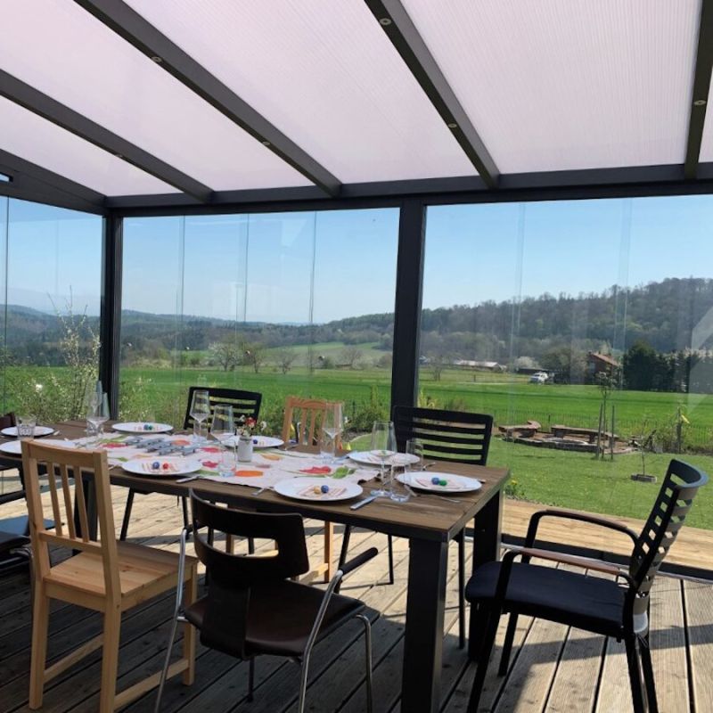 Legend Wall Mounted Room with Polycarbonate Roof 300cm x 250cm - Grey