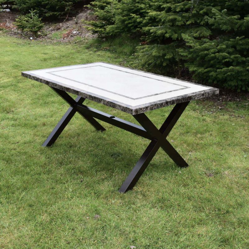 Killiney 6 Seat Rectangular Table with Stone Effect Top